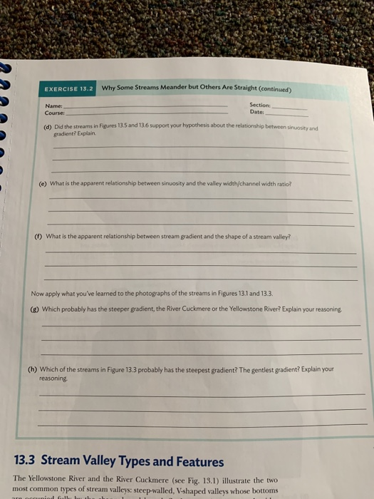 EXERCISE 13.1 Differences between Streams Name: | Chegg.com