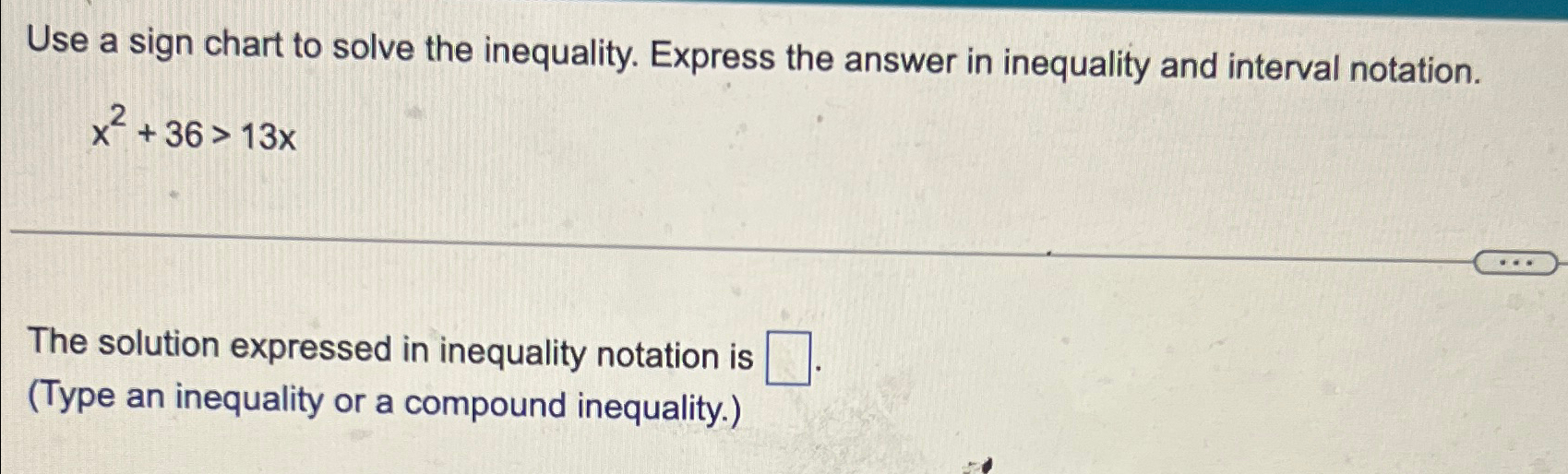 Solved Use a sign chart to solve the inequality. Express the | Chegg.com