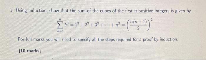 Solved Using induction, show that the sum of the cubes of | Chegg.com