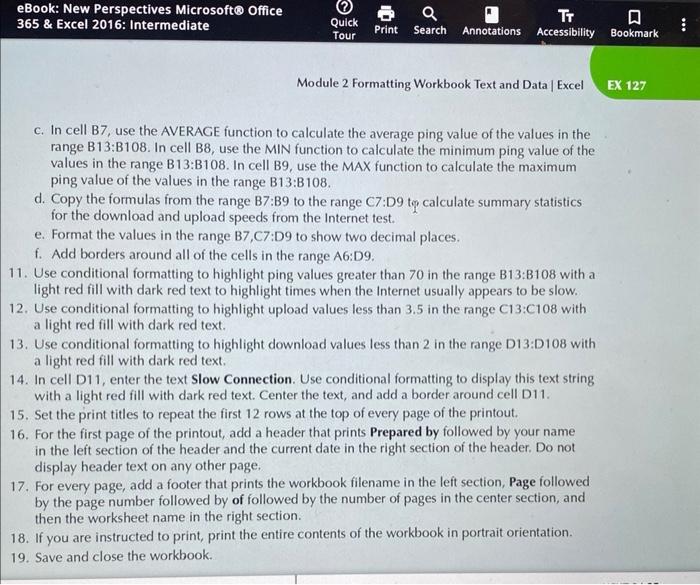 Solved c. In cell B7, use the AVERAGE function to calculate | Chegg.com