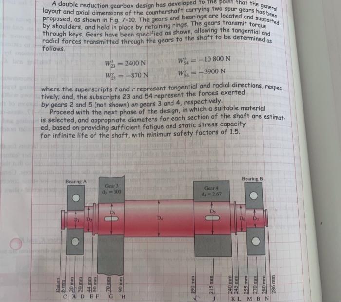 Solved A double reduction gearbox design has developed to | Chegg.com