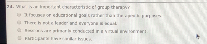 Solved 24. What is an important characteristic of group | Chegg.com