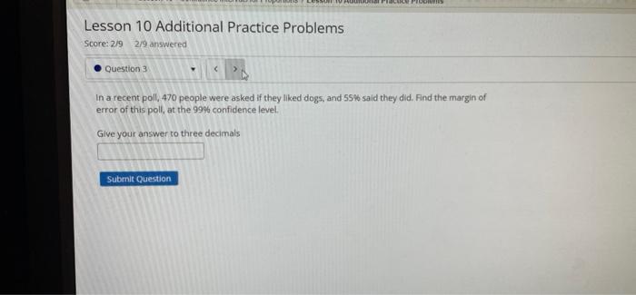 Solved Lesson 10 Confidence intervals for Proportions Lesson | Chegg.com