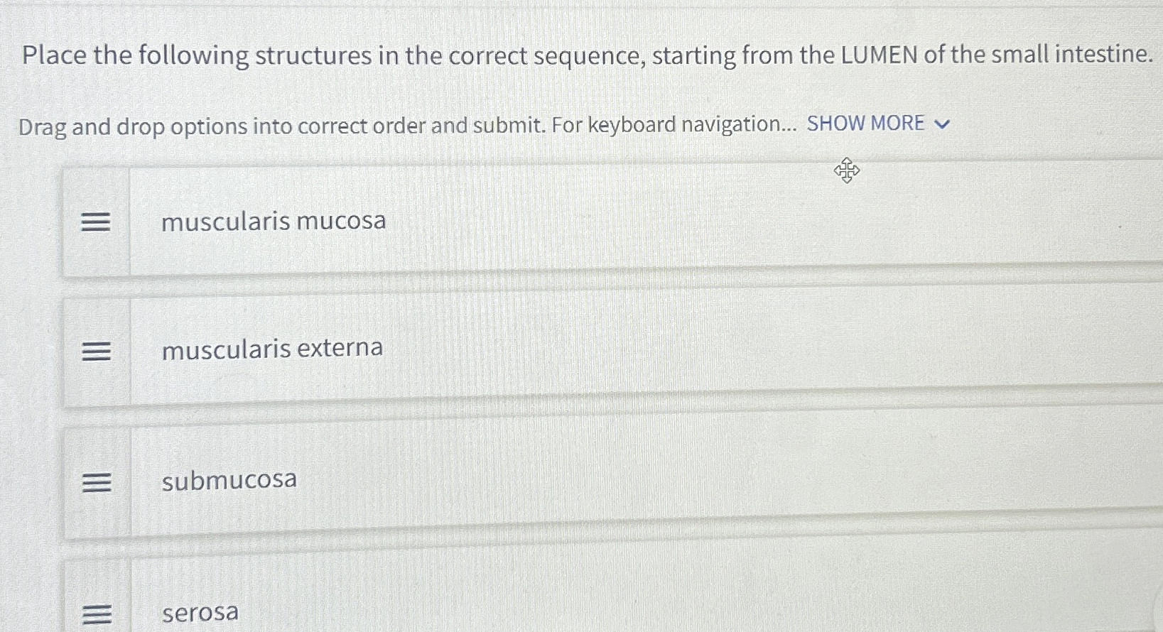 Solved Place the following structures in the correct | Chegg.com