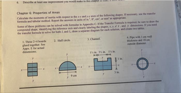 Solved Chapter 6: Properties of Areas Calculate the moments | Chegg.com