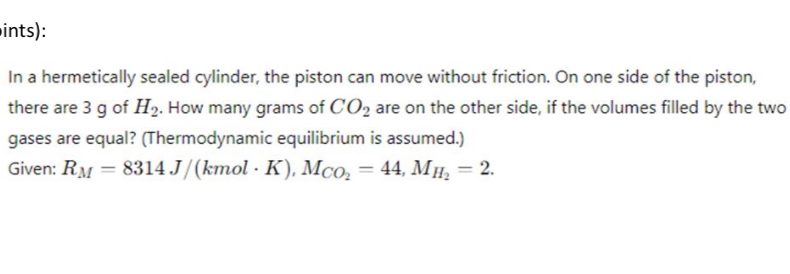 Solved ints):In a hermetically sealed cylinder, the piston | Chegg.com