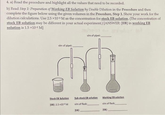 Solved 4. a) Read the procedure and highlight all the values | Chegg.com