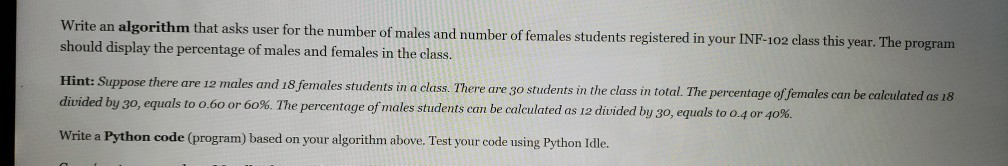 Solved Write an algorithm that asks user for the number of | Chegg.com