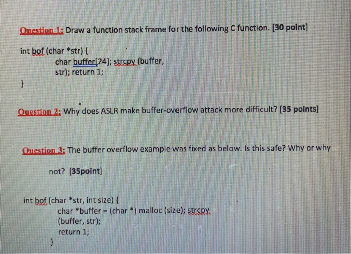 Solved Ouestion 1: Draw a function stack frame for the | Chegg.com Solved Ouestion 1: Draw a function stack frame for the | Chegg.com