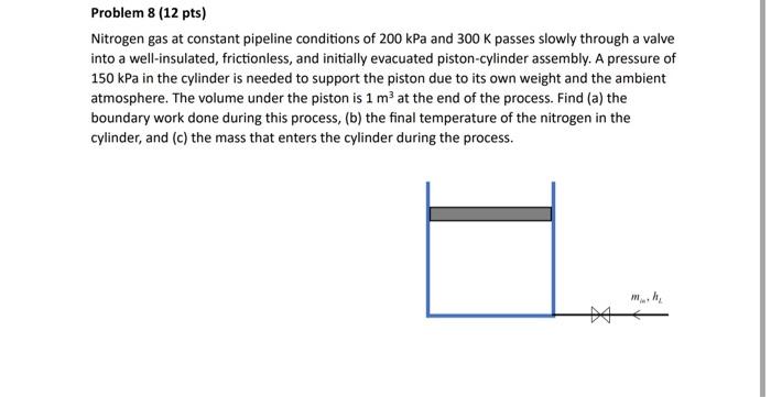 Solved Problem 8 (12 pts) Nitrogen gas at constant pipeline | Chegg.com