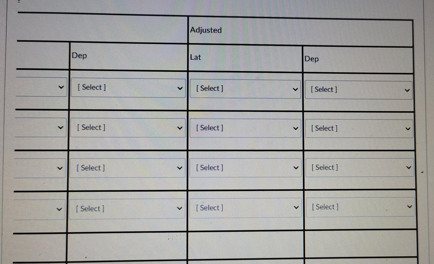 Solved Complete the table for the adjustment of traverse | Chegg.com