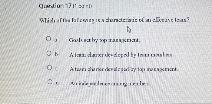 Solved Which of the following is a characteristic of an | Chegg.com