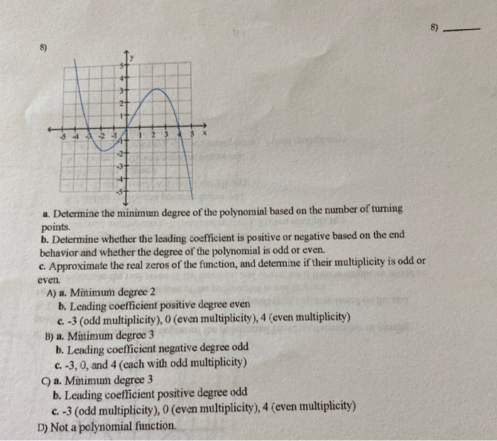 Solved 8) 8) 41 3+ 2+ + 3-4-5 org 2+ 3+ 4+ a. Determine the | Chegg.com