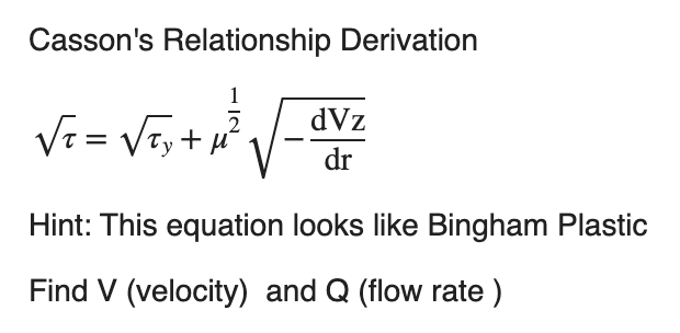 Solved Casson's Relationship | Chegg.com