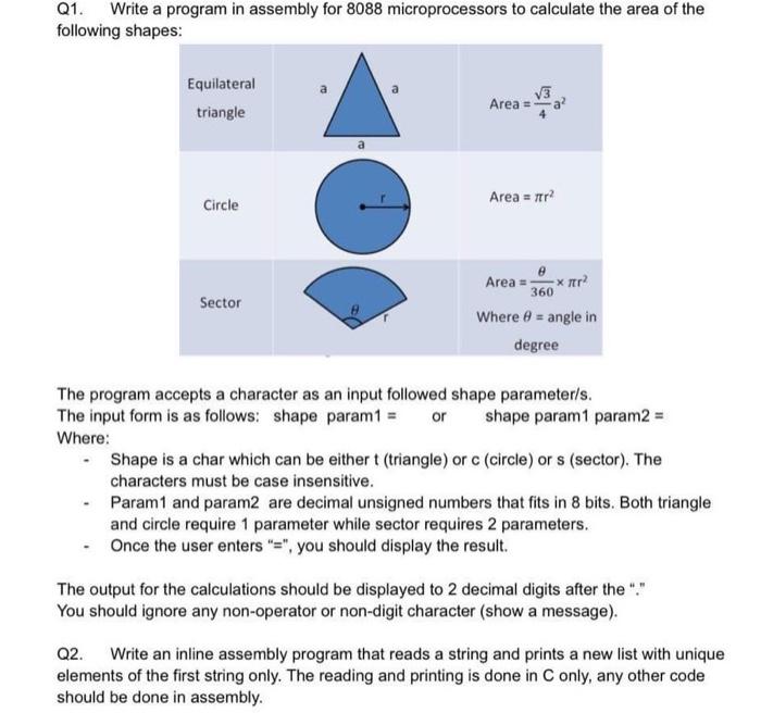 Solved Q1. Write a program in assembly for 8088 | Chegg.com