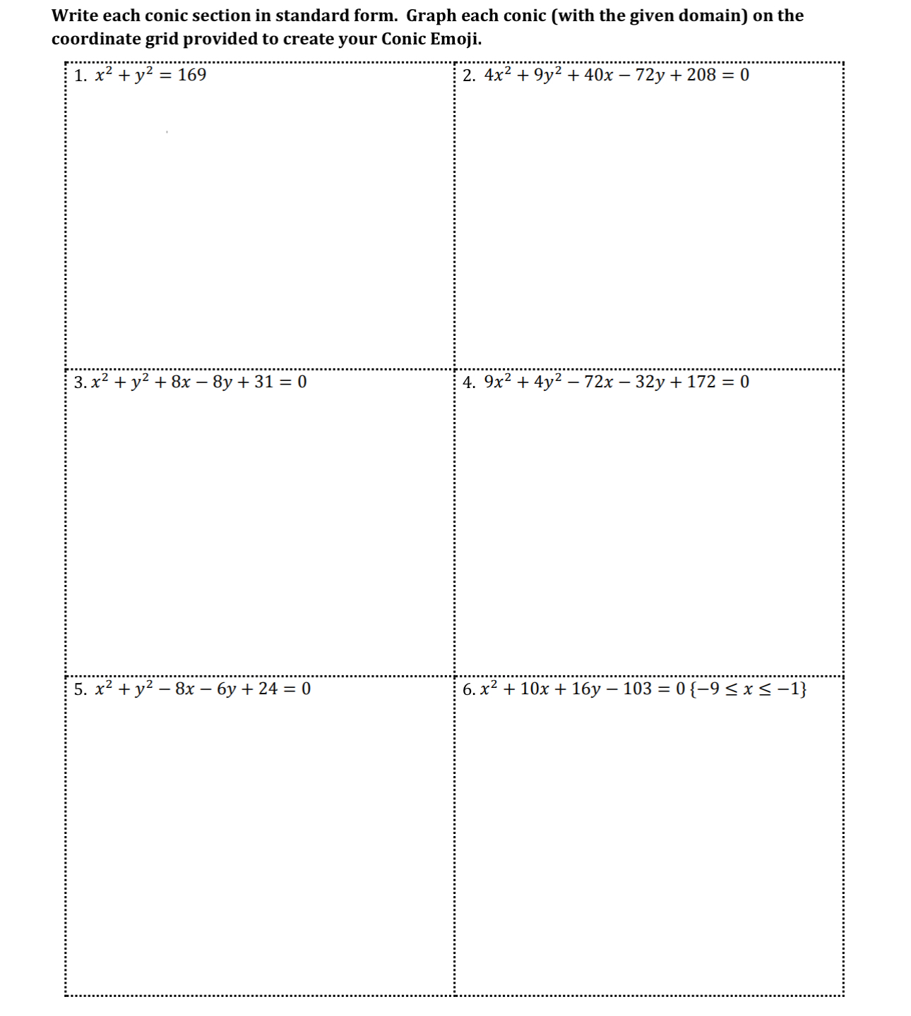 Solved Write each conic section in standard | Chegg.com