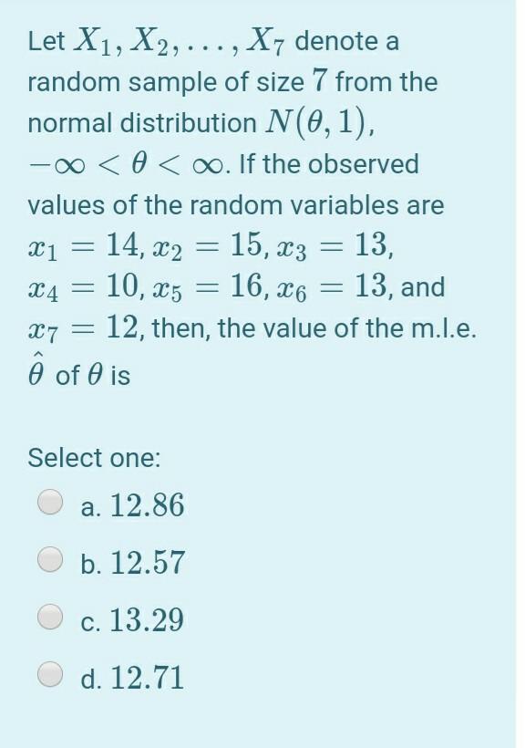 Solved Let X1, X2, ..., X7 denote a random sample of size 7 | Chegg.com