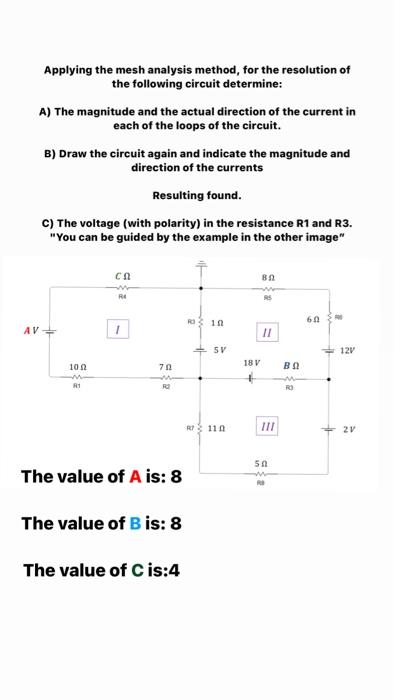Solved Applying the mesh analysis method, for the resolution | Chegg.com