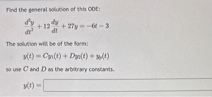 Solved Find the general solution of this ODE: \\[ | Chegg.com