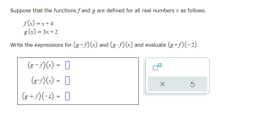 Solved Suppose that the functions f ﻿and g ﻿are defined for | Chegg.com