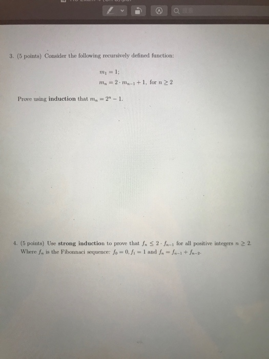 Solved 3. (5 points) Consider the following recursively | Chegg.com