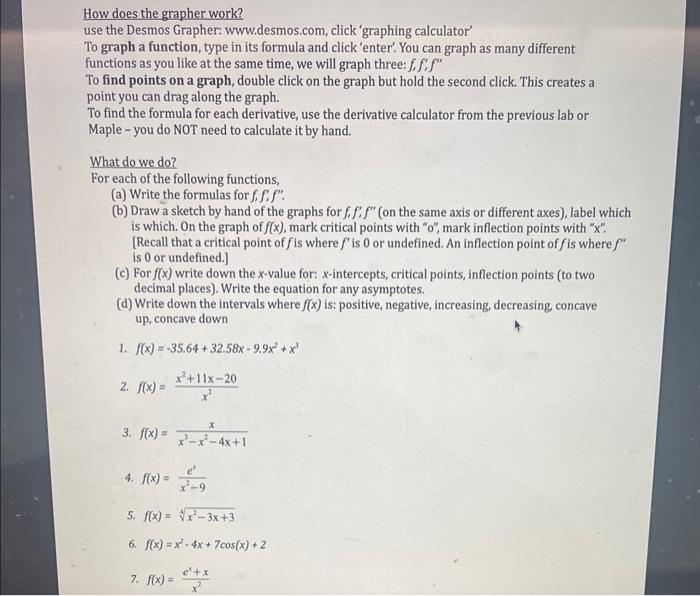 How does the grapher work? use the Desmos Grapher: | Chegg.com