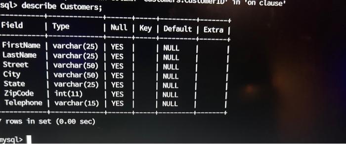SQL questionI keep recieving ERROR 1054 (42S22): | Chegg.com SQL questionI keep recieving ERROR 1054 (42S22): | Chegg.com