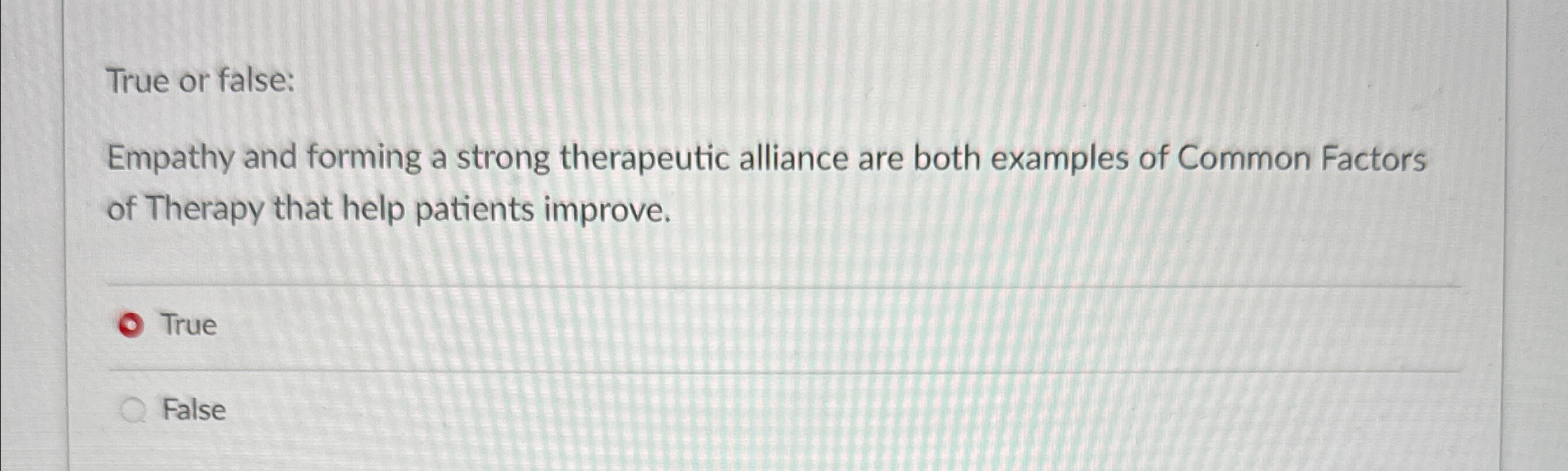 Solved True or false:Empathy and forming a strong | Chegg.com