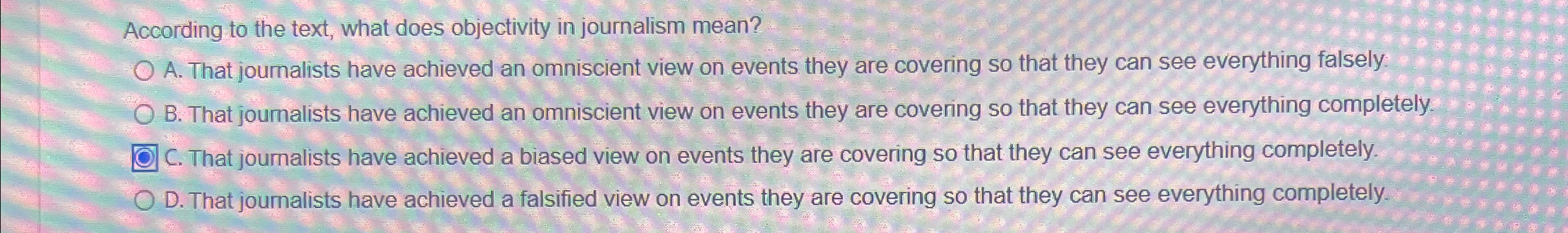 Solved According to the text, what does objectivity in | Chegg.com