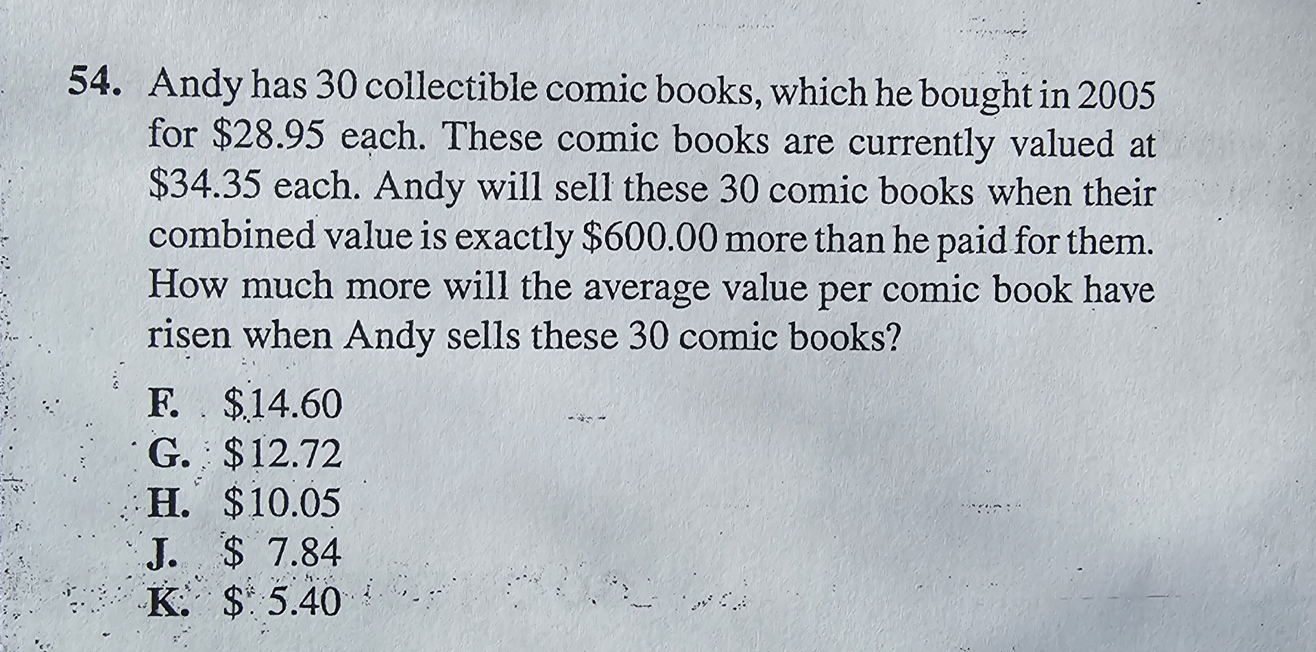 Solved Andy has 30 ﻿collectible comic books, which he bought | Chegg.com