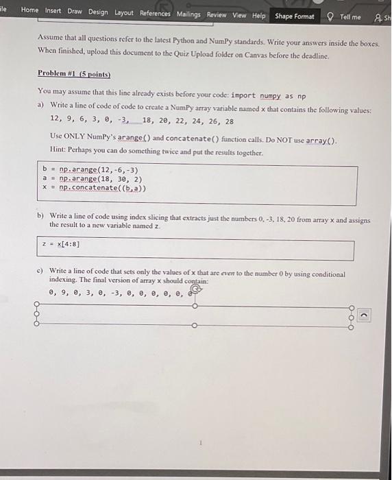 Solved le Home Insert Draw Design Layout References Mailings | Chegg.com