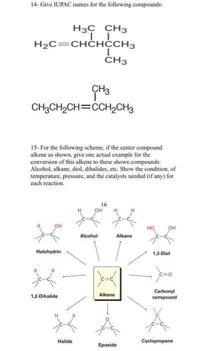 Solved 14- Give IUPAC names for the following compounds: 15- | Chegg.com