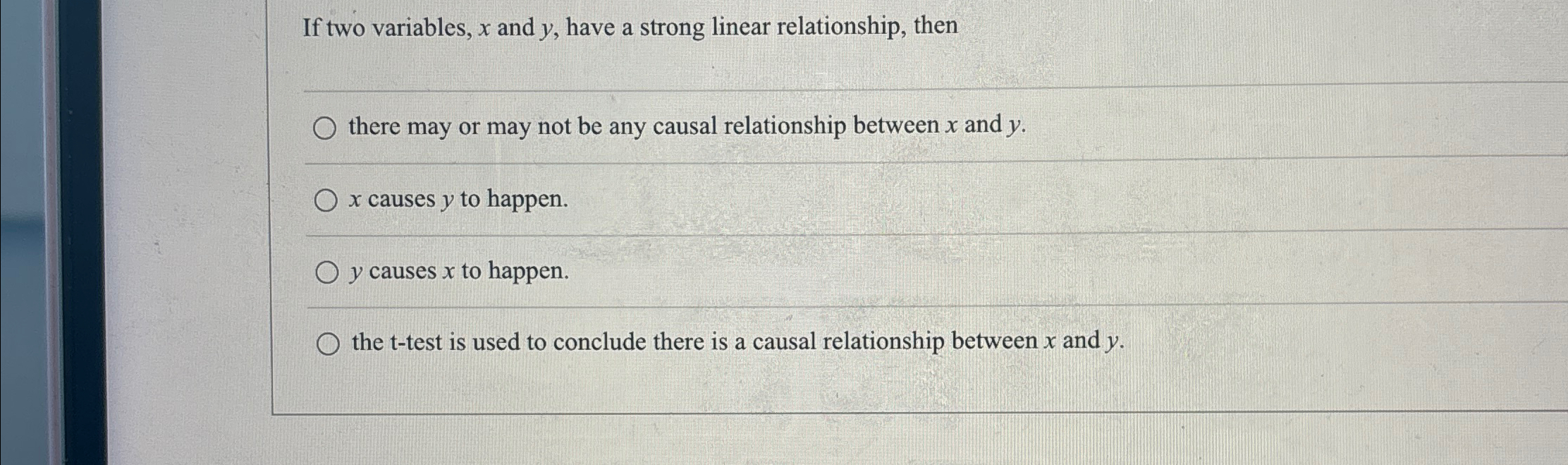 Solved If two variables, x ﻿and y, ﻿have a strong linear | Chegg.com