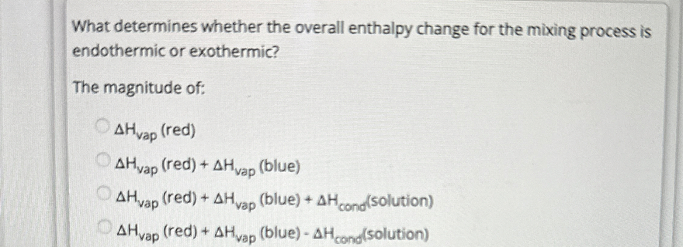Solved What determines whether the overall enthalpy change | Chegg.com