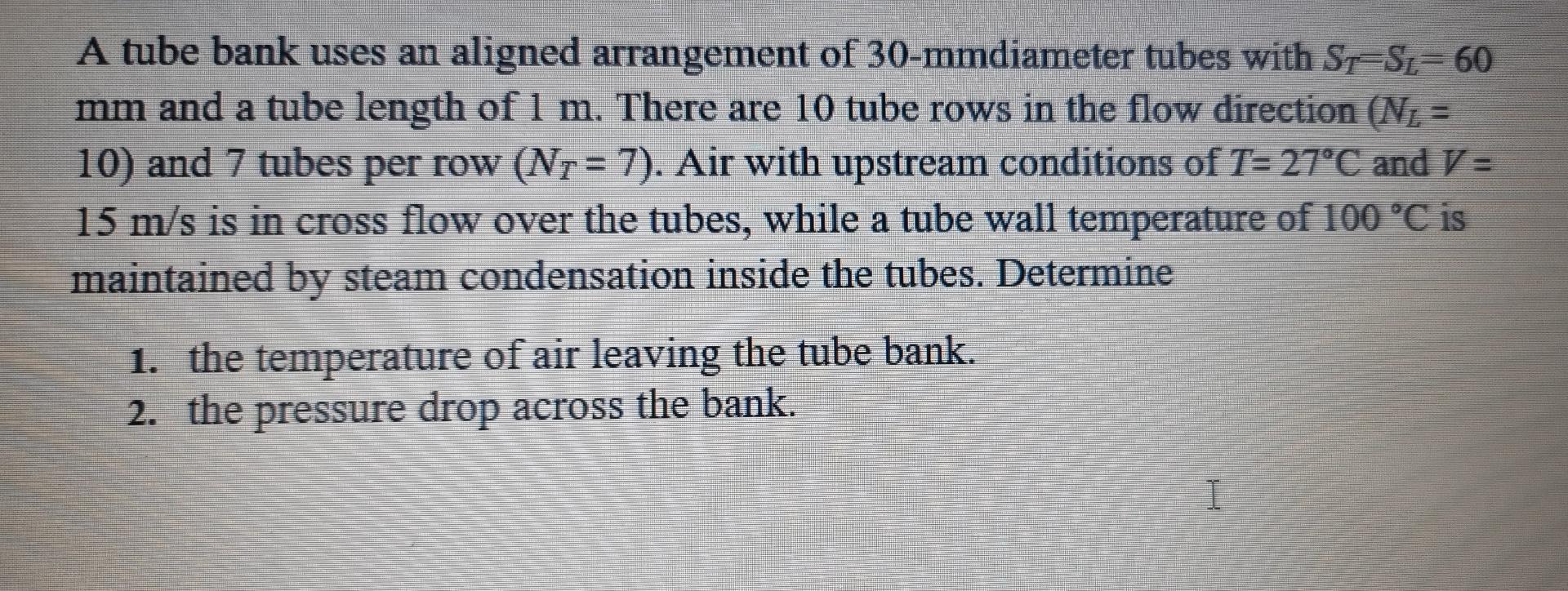 Solved A tube bank uses an aligned arrangement of | Chegg.com