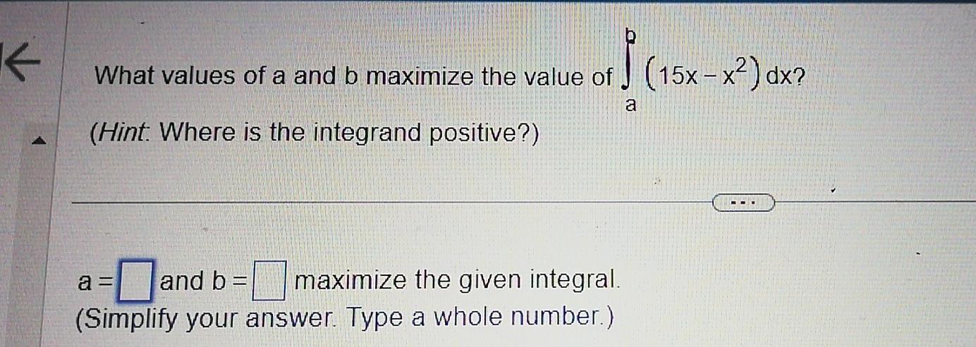Solved What values of a and b ﻿maximize the value of | Chegg.com