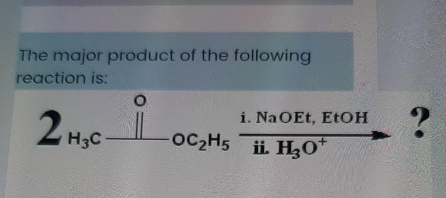 Solved The major product of the following reaction is: 2 H₃C | Chegg.com
