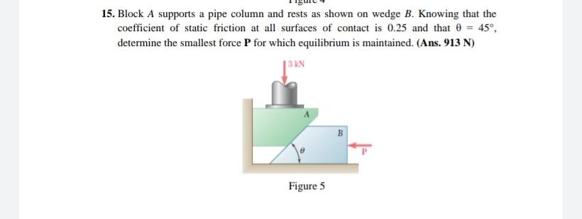Solved 15. Block A supports a pipe column and rests as shown | Chegg.com