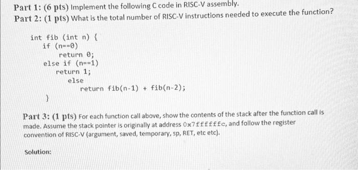 Solved Part 1: (6 pts) Implement the following C code in | Chegg.com