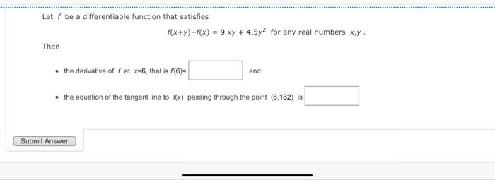 Solved Let f be a differentiable function that satisfies | Chegg.com