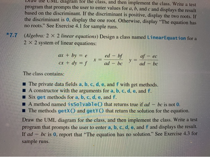 Solved Draw the UML diagram for the class, and then | Chegg.com