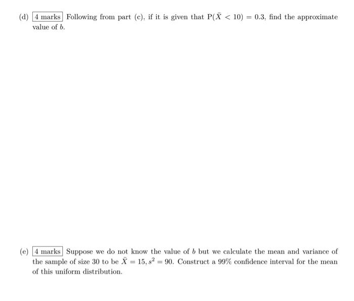 Solved The random variable X follows a uniform distribution | Chegg.com