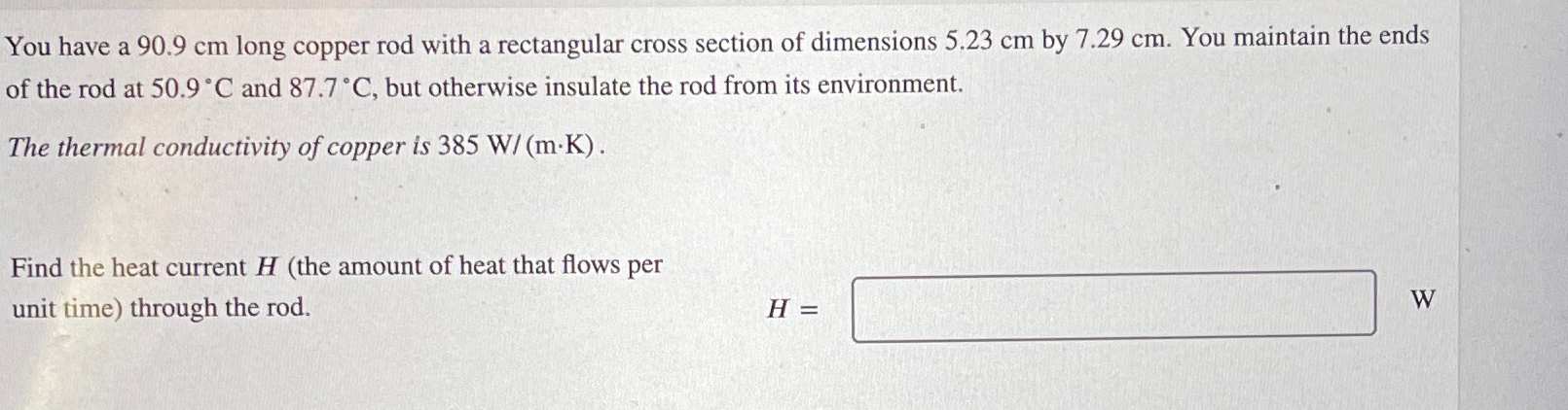 Solved You have a 90.9cm ﻿long copper rod with a rectangular | Chegg.com