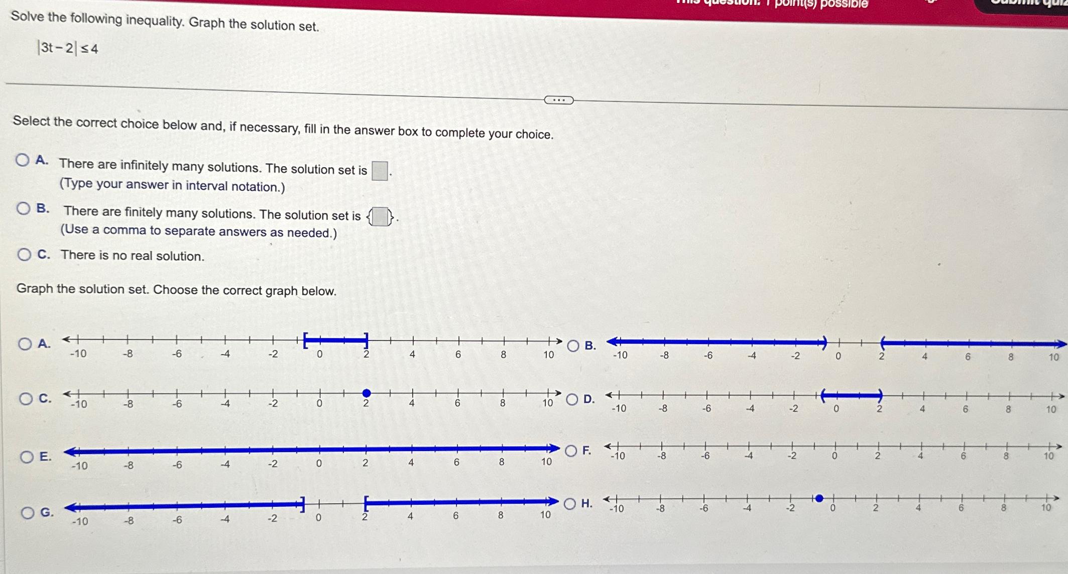 Solved Solve the following inequality. Graph the solution | Chegg.com