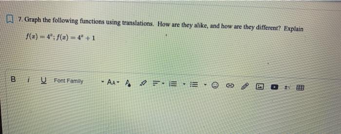 Solved 7. Graph the following functions using translations. | Chegg.com