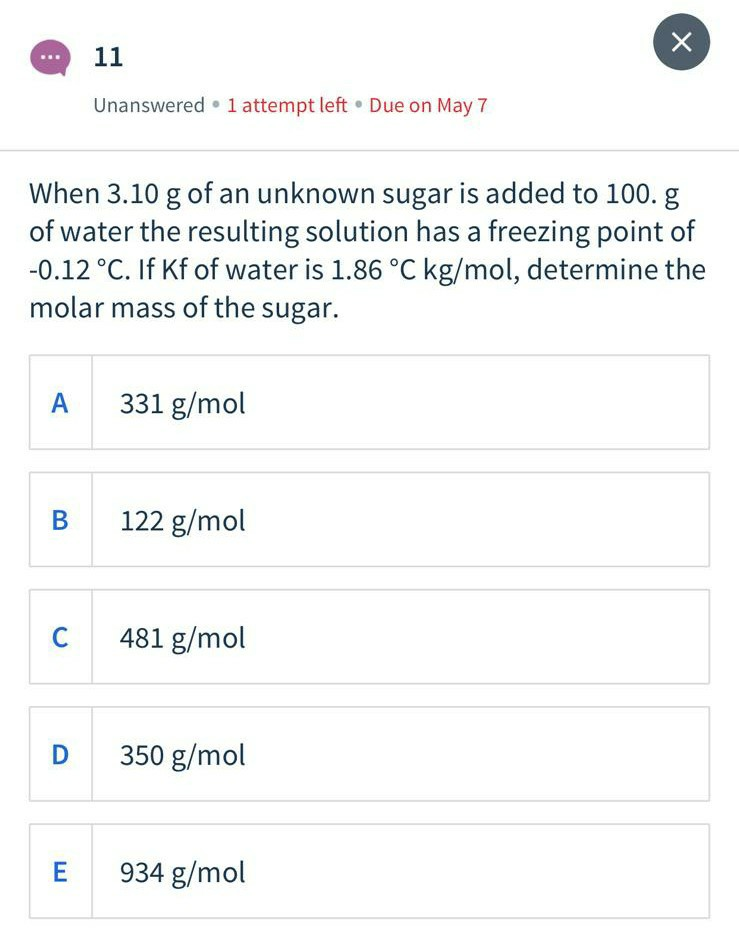 Solved 11 Unanswered •1 attempt left. Due on May 7 When 3.10 | Chegg.com