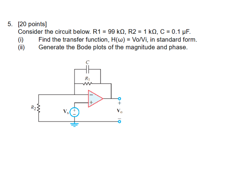 Solved [20 ﻿points]Consider the circuit below. | Chegg.com
