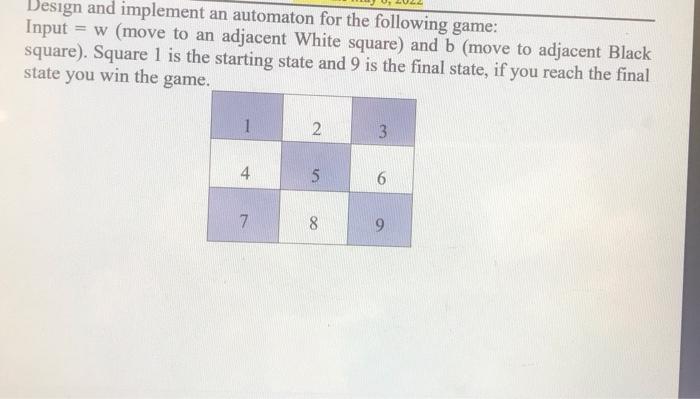 Solved Design and implement an automaton for the following | Chegg.com