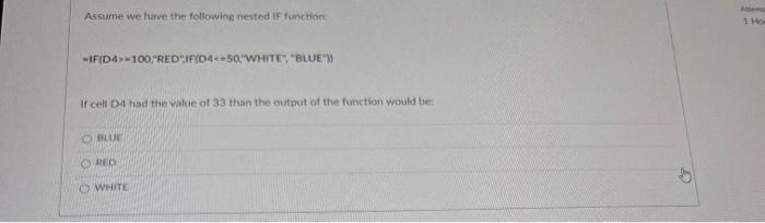 Solved Assume we have the following nested if fonctions If | Chegg.com