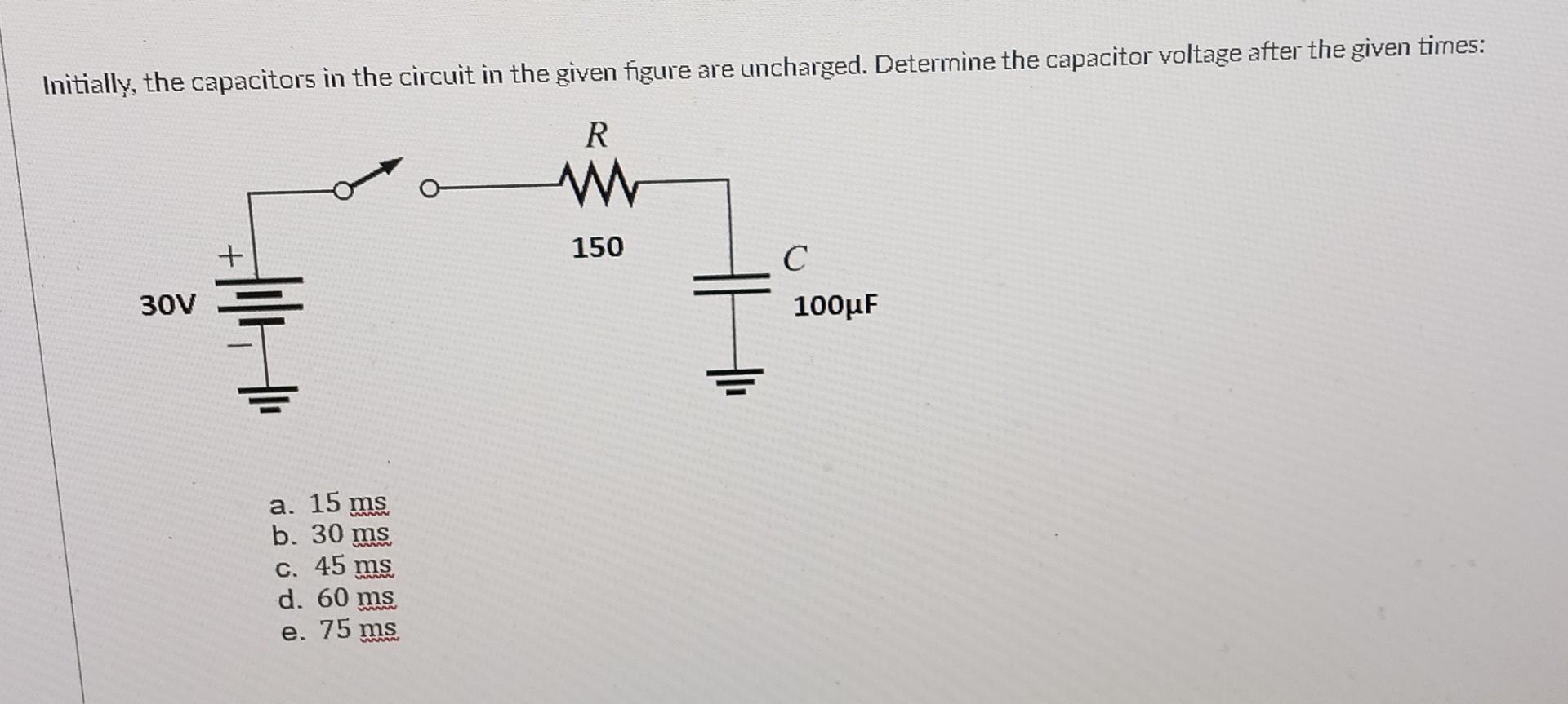 Solved Initially, the capacitors in the circuit in the given | Chegg.com